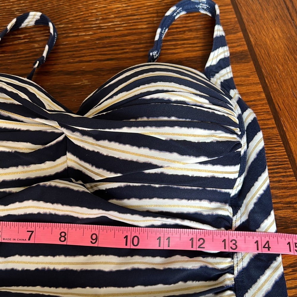 Nip Tuck Swim Navy And Gold One Piece Swim Suit Size … - Gem